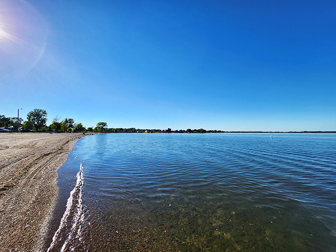 Sandy Shore's crystal-clear waters beckon on hot summer days. Lake Kampeska offers beach vibes in landlocked South Dakota—no shark worries included!