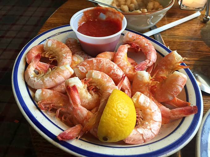 Gulf shrimp so plump and perfect, they practically beg for a squeeze of that lemon. The simple presentation lets the quality speak volumes.