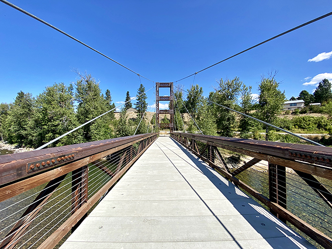This pedestrian bridge spans the Methow River, offering views that make you forget you're technically just crossing to the other side.
