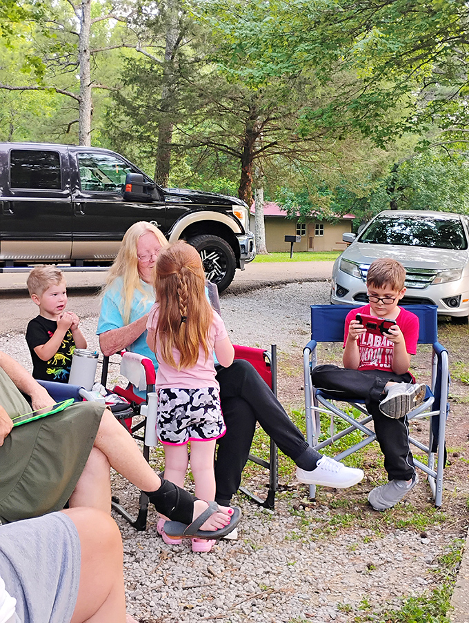 Family memories in the making! Nothing bonds generations like sharing stories around camp chairs after a day of outdoor adventures.