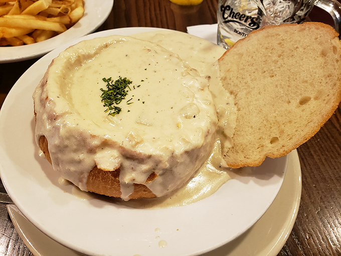 This isn't just clam chowder&mdash;it's a creamy bowl of New England tradition served in a bread bowl that doubles as edible dishware. Genius!