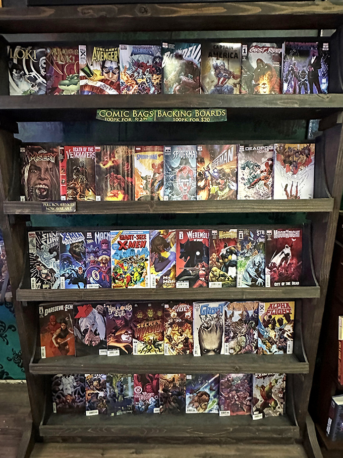 Comic book heaven for the darkly inclined. From Daredevil to Deadpool, the carefully curated selection proves superheroes have a shadowy side too.