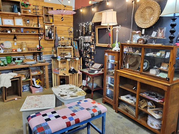 Outdoor gear mingles with vintage clothing and collectibles. It's like your eccentric uncle's garage sale, but with better inventory control.