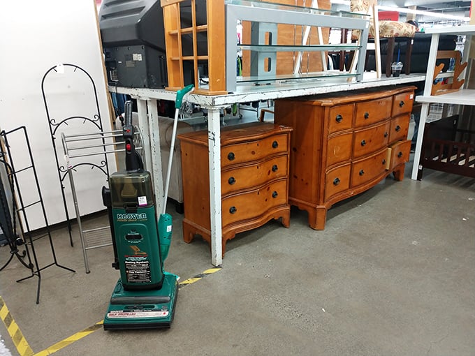 Solid wood dressers with personality await their second act—furniture that's survived Alaska's harsh winters has stories to tell and decades left to serve.