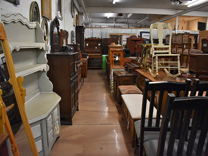 Narrow pathways lead to furniture discoveries that span decades&mdash;each piece silently asking, "Don't I deserve a second act in your living room?"