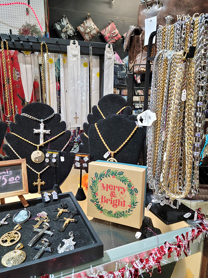 Bling that won't break the bank! From cross pendants to festive holiday decor, these jewelry displays prove one person's excess becomes another's perfect accessory.