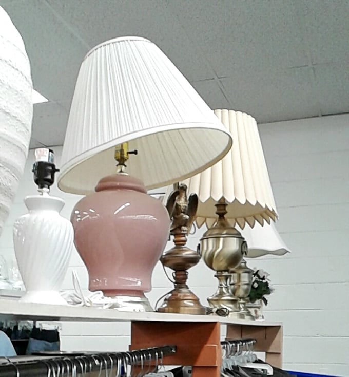 Lamp shopping here is illuminating in more ways than one. That pink ceramic beauty could be the conversation piece your living room never knew it needed.