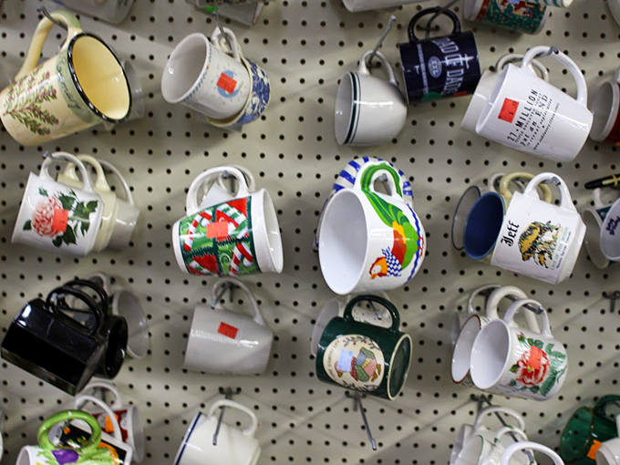 Mug heaven! Each one tells a story &ndash; from vacation souvenirs to corporate giveaways, all waiting for their second act with your morning coffee.
