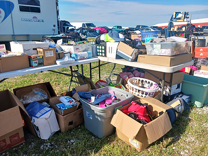 Outdoor vendors create pop-up wonderlands of possibility. One person's "clearing out the garage" becomes another's "completing the collection."