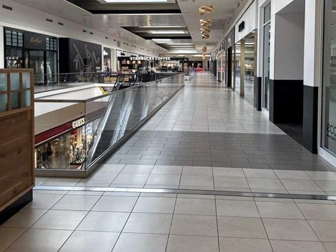 A Starbucks beckons in the distance, the universal signal that you'll have enough caffeine to power through every last sale rack.