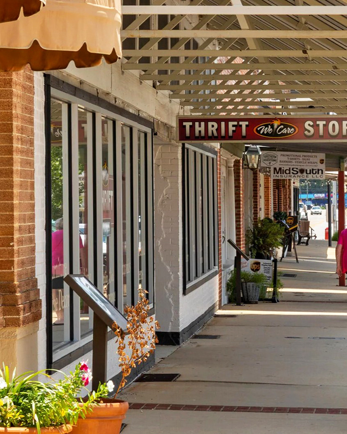 Covered walkways shield shoppers from Alabama's fierce summer sun, creating the perfect setting for unhurried browsing and spontaneous conversations.