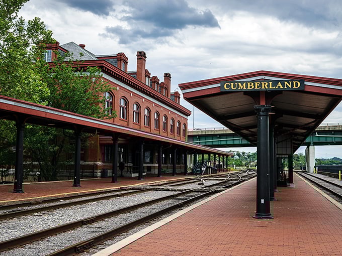All aboard nostalgia! Cumberland's restored train station serves as both a working depot and a monument to America's railroad golden age.