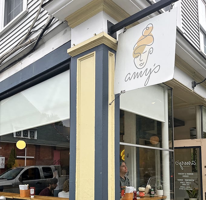 Amy's artistic sign hints at the creative breakfast masterpieces waiting inside this Wickenden Street favorite.