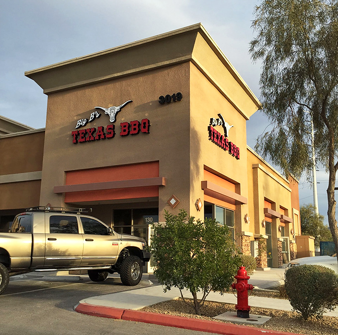 Big B's brings Texas-sized flavor to Henderson with its no-nonsense storefront. That longhorn logo isn't just for show!