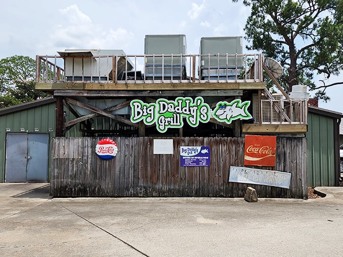 Big Daddy's weathered wooden exterior looks like it was built by fishermen who decided burgers were their true calling.