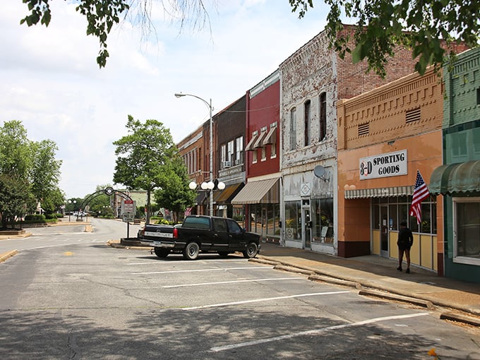 Blytheville's historic downtown district showcases colorful storefronts with character to spare. These brick buildings have witnessed decades of community life while keeping their timeless appeal.