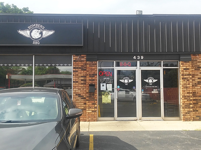 Don't let that clean, modern exterior fool you - serious BBQ magic happens behind those unassuming doors.