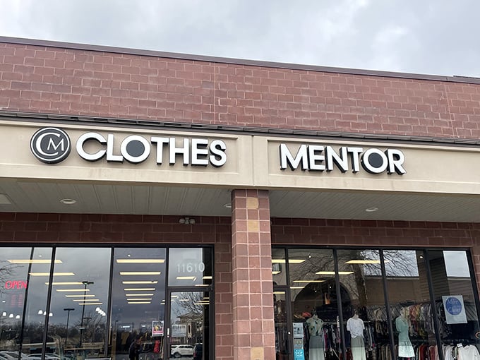 Clothes Mentor's simple storefront hides a fashion wonderland inside. Don't judge this book by its cover!