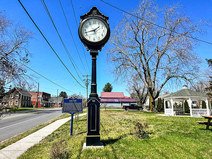 Dagsboro's stately town clock has witnessed more impromptu reunions and neighborly gossip sessions than a church potluck committee.