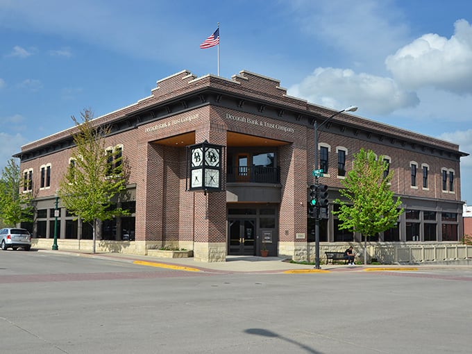 Decorah's town square, lined with American flags, offers the kind of patriotic display that makes you proud without saying a word.