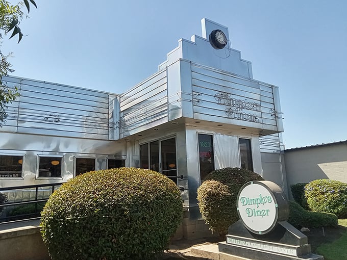Dimple's shiny silver exterior gleams in the California sun like a beacon of deliciousness from another era.