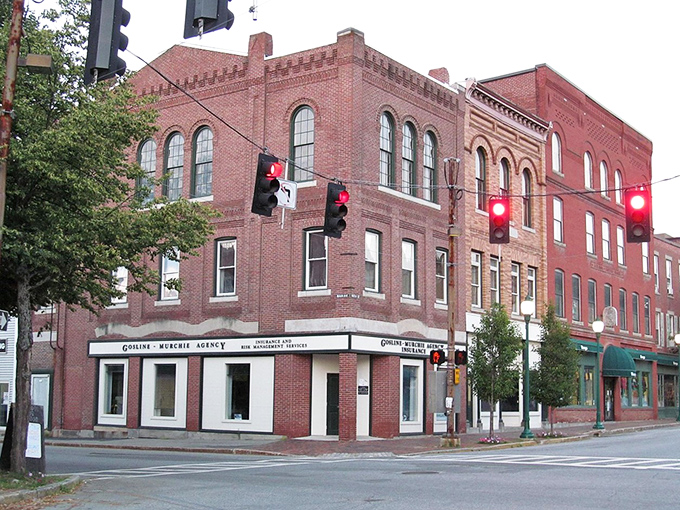 Historic brick buildings line downtown streets, holding stories from Maine's industrial glory days within their walls.