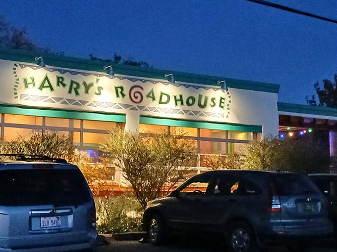 Night falls, but Harry's glows with possibility. The kind of place where 'just coffee' turns into dessert and three hours of conversation.