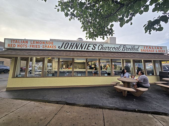 Johnnie's no-frills exterior promises charcoal-broiled perfection and Italian beef that locals line up for.