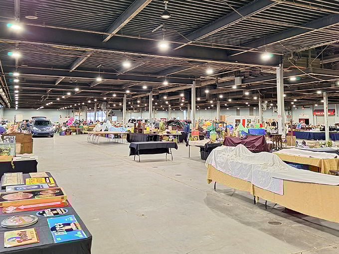The Kentucky Flea Market's massive indoor space seems to stretch forever. Like a department store designed by people who actually have taste!