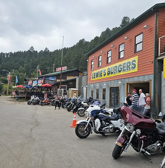 Lewie's rustic red building draws bikers like moths to a flame&mdash;or more accurately, like hungry people to perfect patties.
