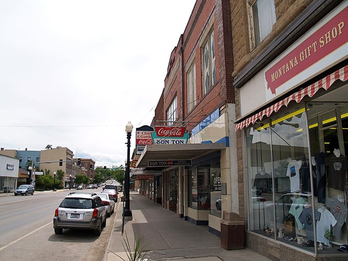 Lewistown's water tower stands sentinel over Main Street, where affordable living meets small-town hospitality in central Montana.
