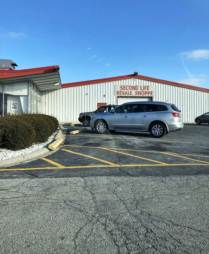 Second Life Resale Shoppe's industrial exterior hides a wonderland of pre-loved treasures waiting to be discovered.