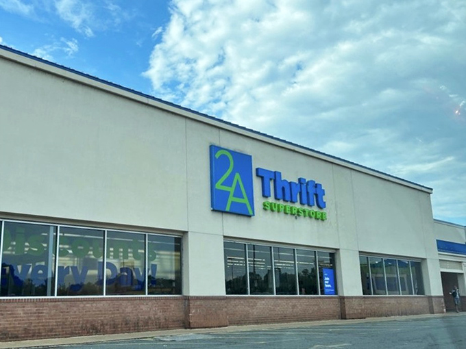 2nd Ave Thrift Superstore's bright blue signage stands out like a bargain-hunting beacon. Alexandria shoppers know this is where wallets get a much-needed break.