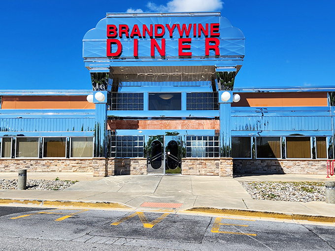 Morning light bounces off Brandywine Diner's gleaming facade &ndash; a temple of breakfast where pancake stacks reach heavenly heights.