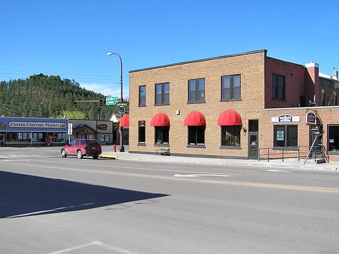 The brick buildings of downtown Custer stand as testaments to permanence in a world that moves too fast.