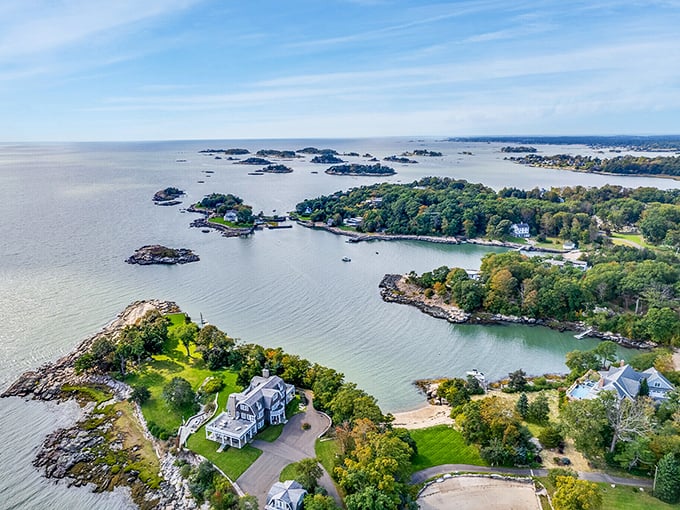 The Thimble Islands scatter like gems across Guilford's coastline, where each tiny island tells its own story of Connecticut's maritime charm.