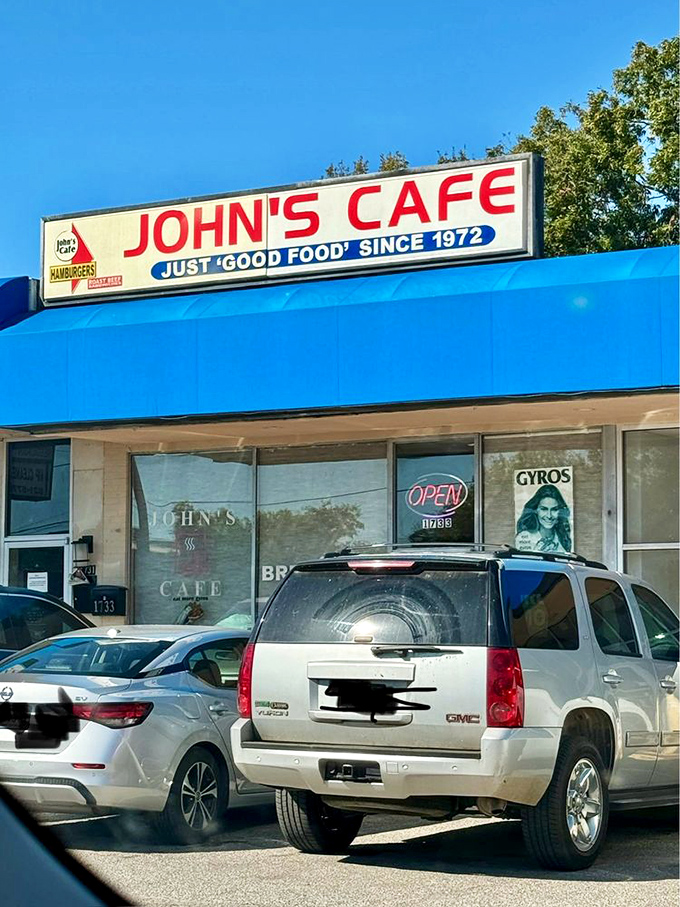 That blue awning has sheltered generations of Dallasites seeking the perfect breakfast and gyros that would make Zeus himself descend from Olympus.