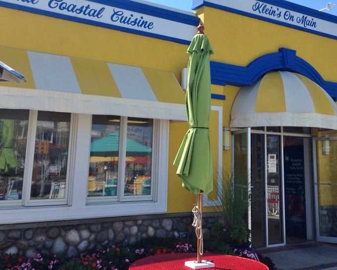 The sunny yellow exterior of Klein's on Main is like a beacon calling seafood lovers home. Inside, treasures from the deep await!