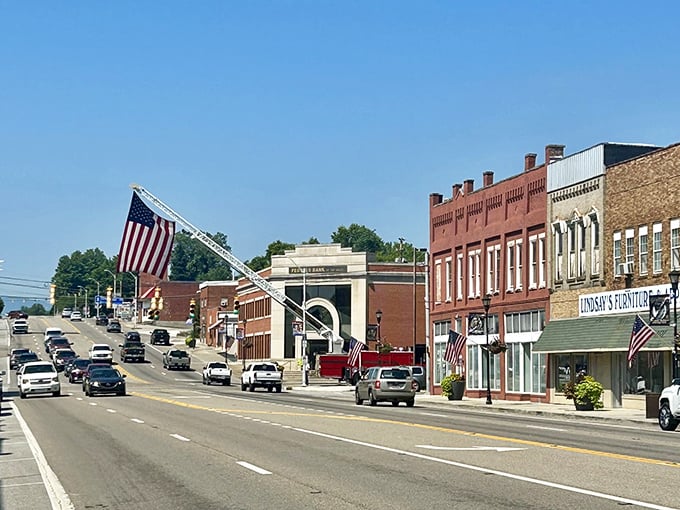 Historic buildings in downtown La Follette offer affordable living with mountain views that million-dollar homes would envy.