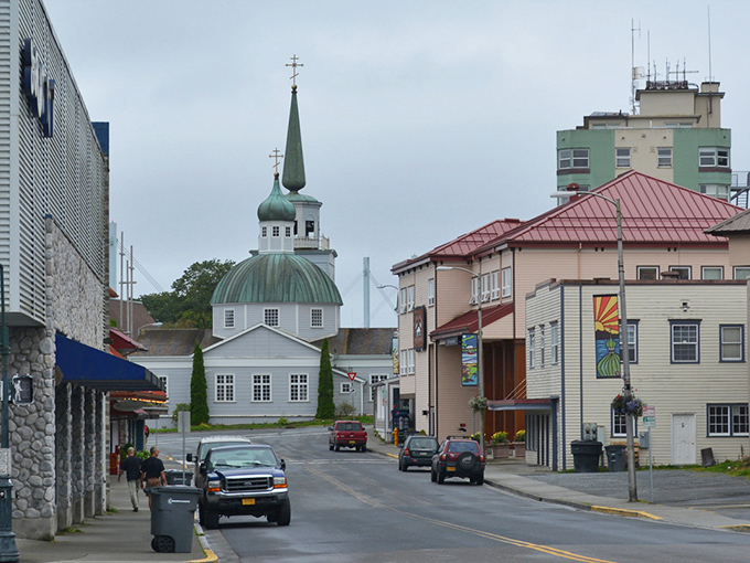 Those onion domes rising above downtown remind you that Alaska's history runs deeper than most people realize.