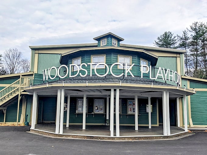 The legendary Woodstock Playhouse stands ready to entertain, proving this town offers more than just its famous name.