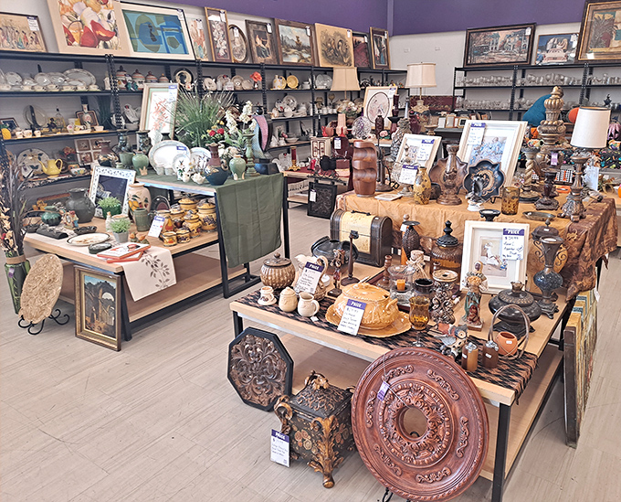 A collector's paradise where nostalgia comes priced by the piece. One person's forgotten knickknack is another's perfect mantelpiece treasure.