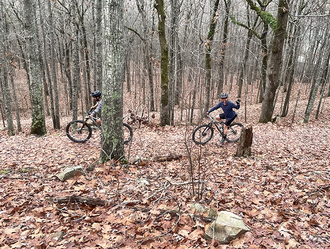 Who needs a Peloton when you've got these trails? Mountain bikers find their paradise among the leaf-covered paths of Emerald Park.