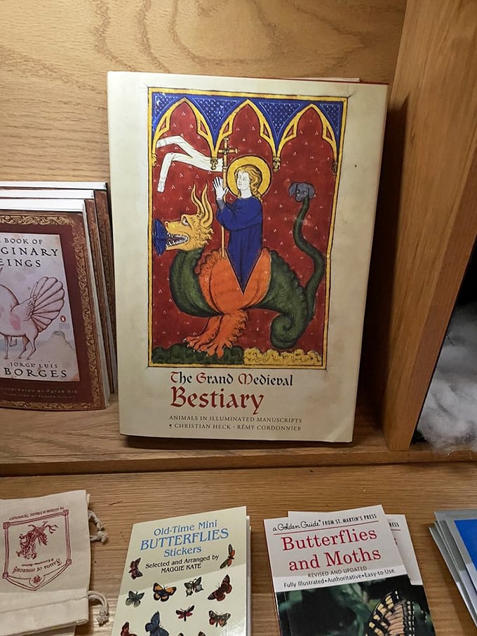 Jorge Luis Borges and medieval bestiaries share shelf space here&mdash;the museum's reading material is as eclectic as everything else.