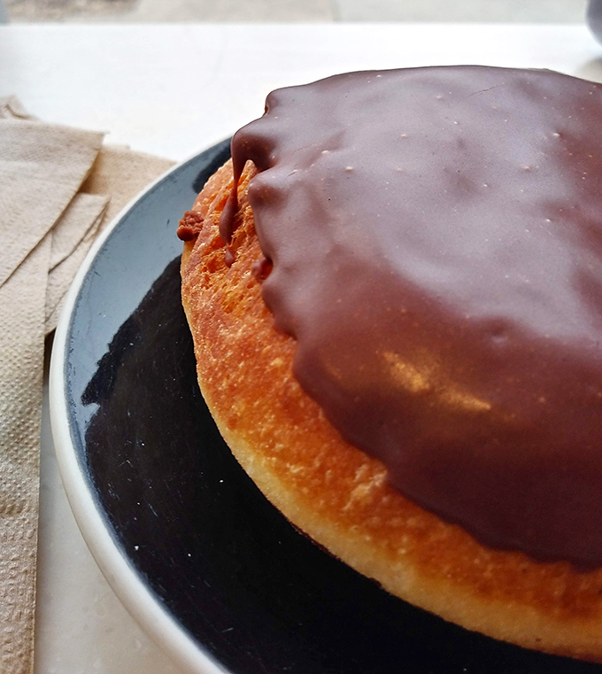 This chocolate-topped beauty proves that plant-based donuts can achieve that perfect balance of tender crumb and satisfying chew.