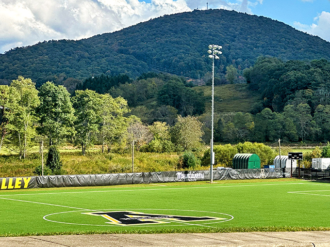 Not just any sports field &ndash; this is where local legends begin, framed by mountains that have witnessed generations of victory dances.