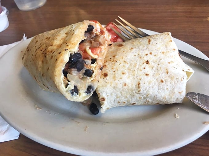 This isn't just any burrito &ndash; it's a hand-rolled treasure chest filled with beans, cheese, and morning promise.