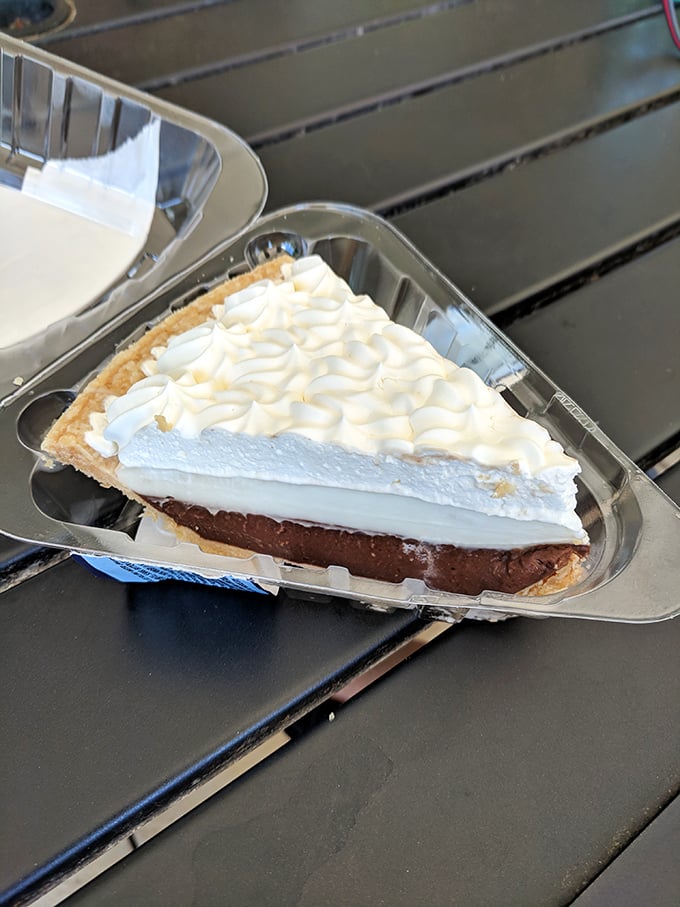 The legendary chocolate haupia pie in all its glory&mdash;where chocolate and coconut custard layers unite under a cloud of whipped cream.