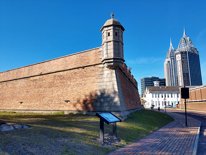Fort Condé's sturdy walls have guarded Mobile since French colonial days, a testament to the city's strategic importance and multicultural foundations.