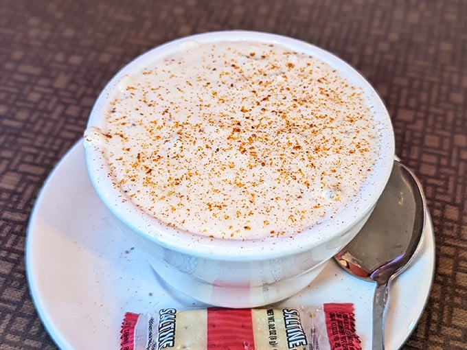 Cream of crab soup so velvety and rich, it's practically wearing a cashmere sweater dusted with Old Bay.